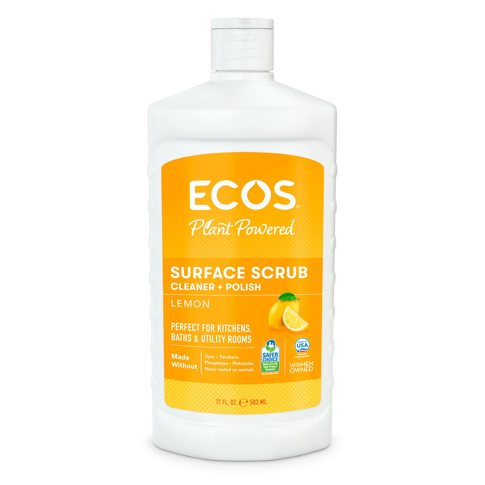 Lemon Cream Cleaner Scrub & Polish For Cleaning Tough Surfaces - ECOS®